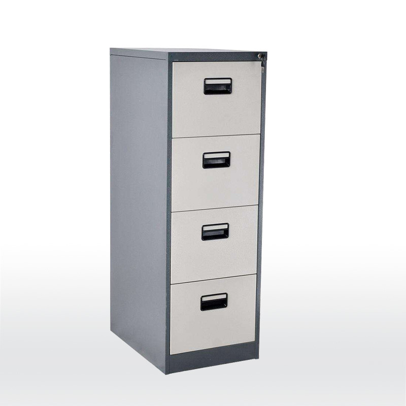Office Document Dark Grey Four Drawer Shallow Depth Filing Cabinets